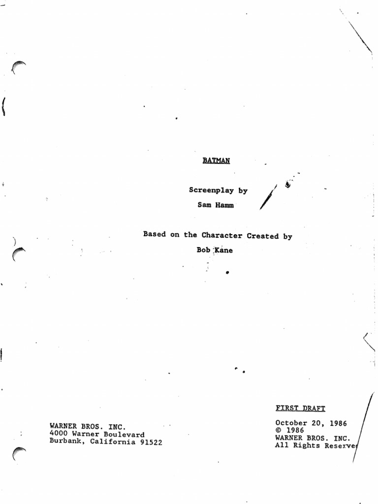 Batman (Hamm - First Draft) | PDF