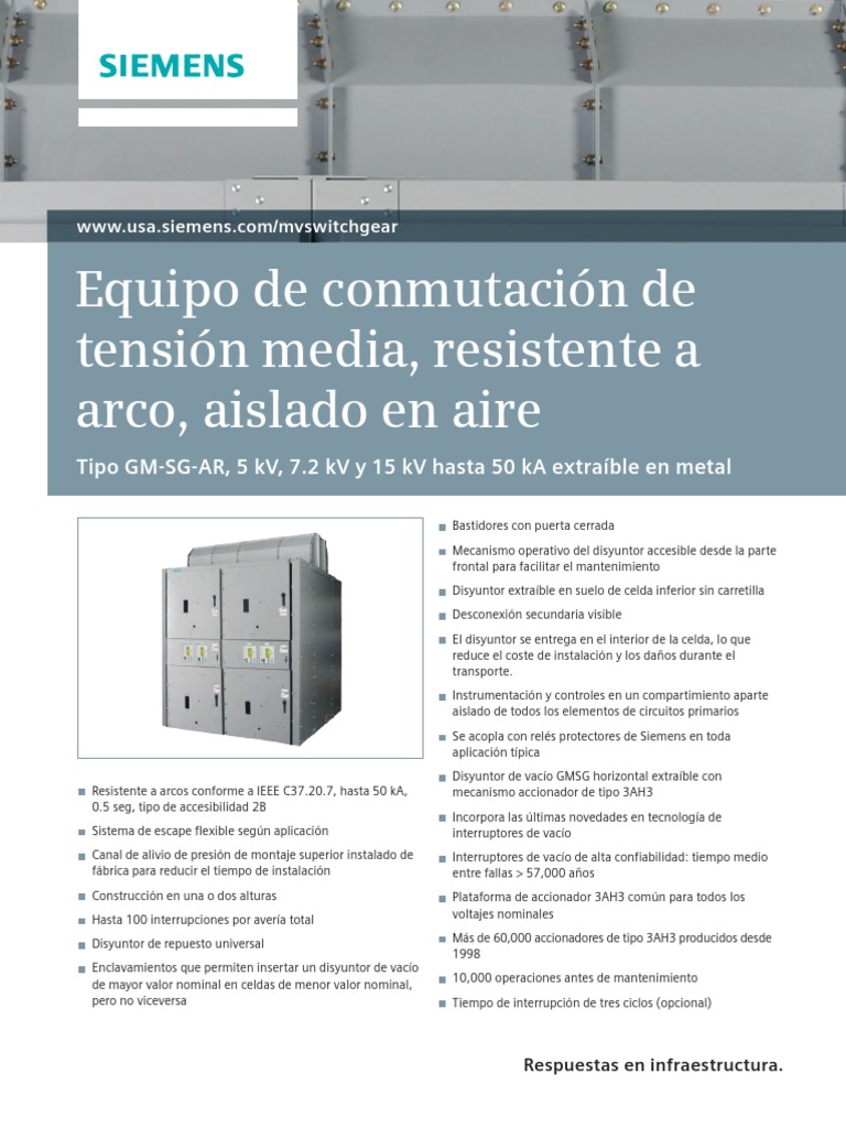 Switchgear Ansi MV Ais Gm-sg-Ar | PDF | Ingenieria Eléctrica | Electricidad