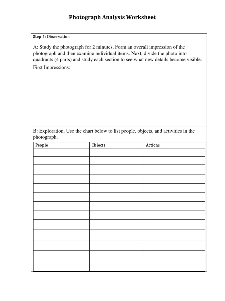 Photoanalysisworksheet 2 | PDF