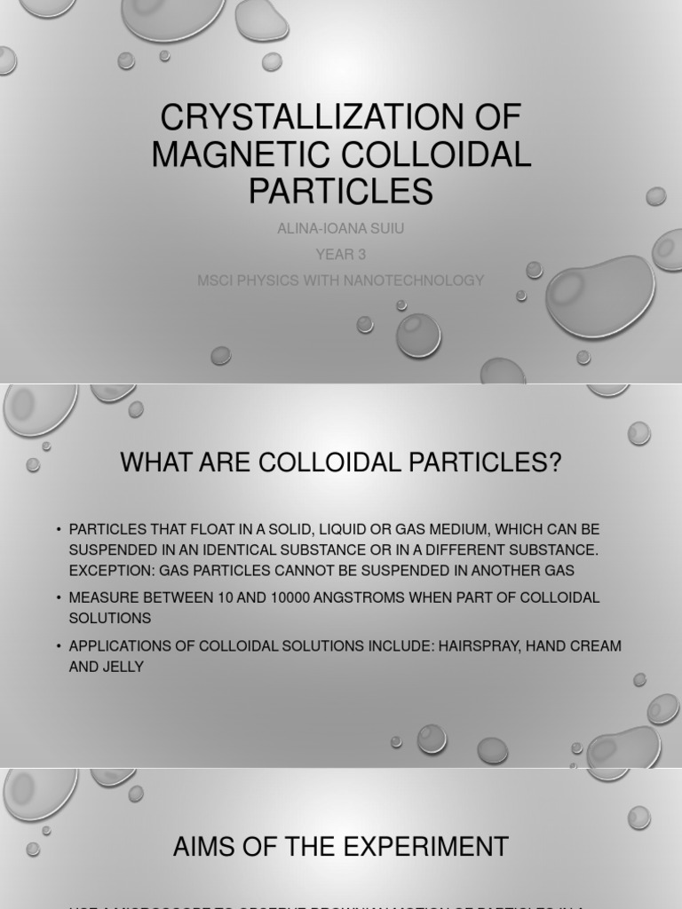 Crystallization of Magnetic Colloidal Particles | PDF | Colloid | Particle