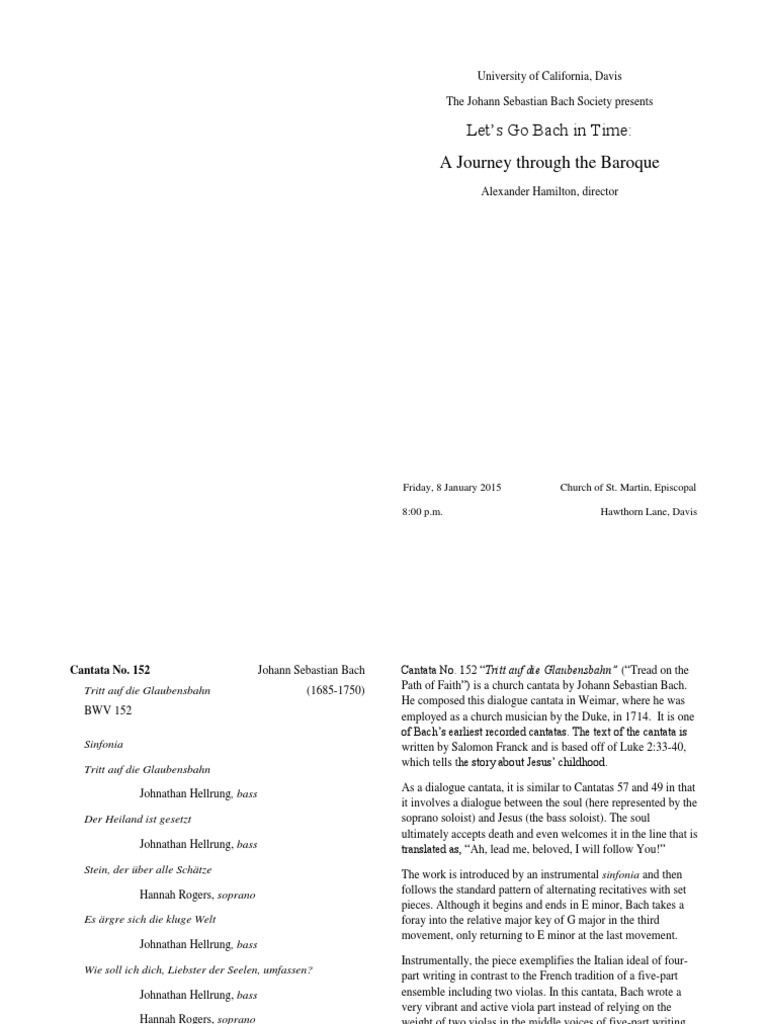 Let's Go Bach in Time: A Journey Through The Baroque | PDF | Bach ...