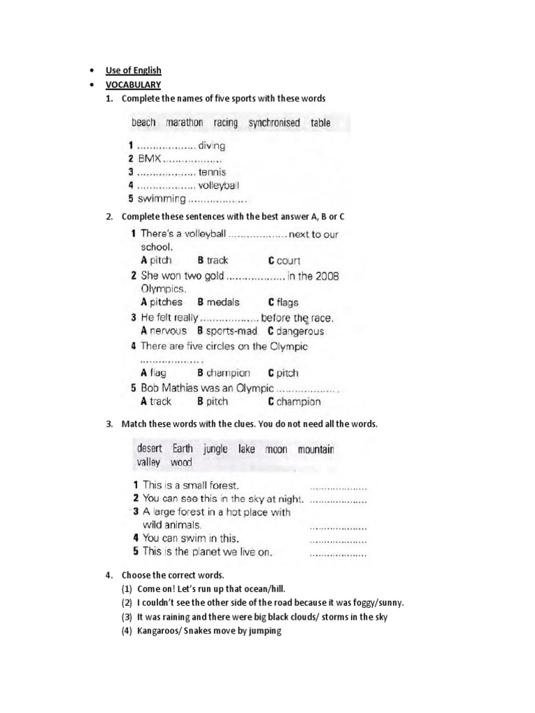 Use of English A1 Workbook Activities | PDF