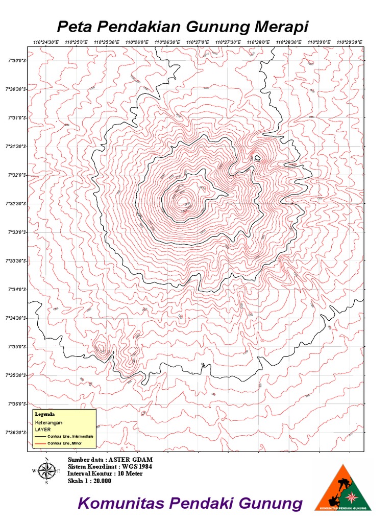 Peta Topografi Gunung Merapi | PDF