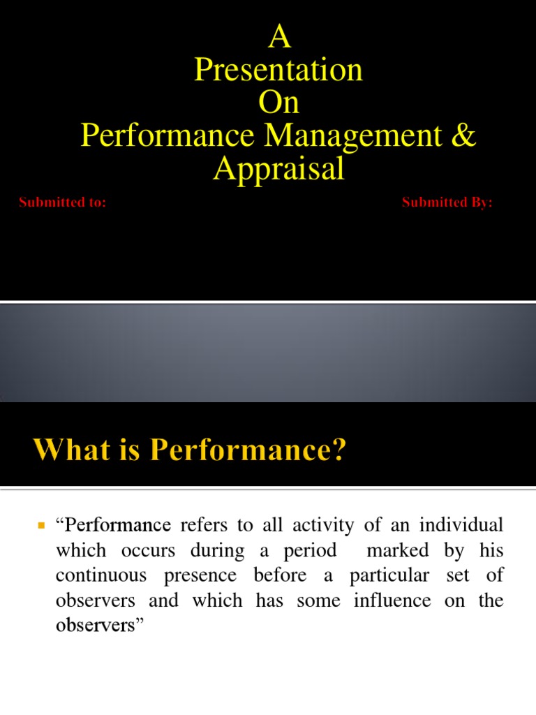 Performance Management & Appraisal | PDF | Performance Appraisal ...