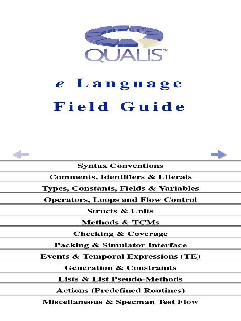 Specman Cheat Book | PDF | Boolean Data Type | Control Flow