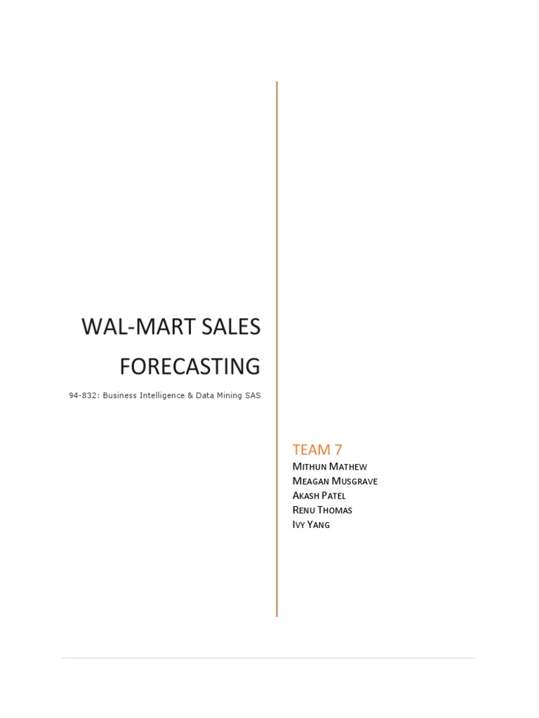 Wal-Mart Sales Forecasting | PDF | Regression Analysis | Errors And Residuals