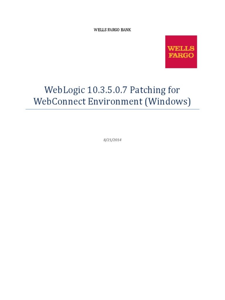 Oracle Weblogic Fixpack Patch Process | PDF | Installation (Computer Programs) | Computing Platforms