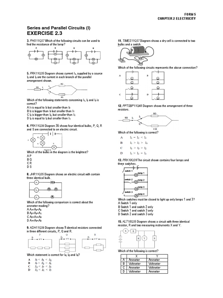 Analyzing Series and Parallel Circuits through Multiple Choice ...