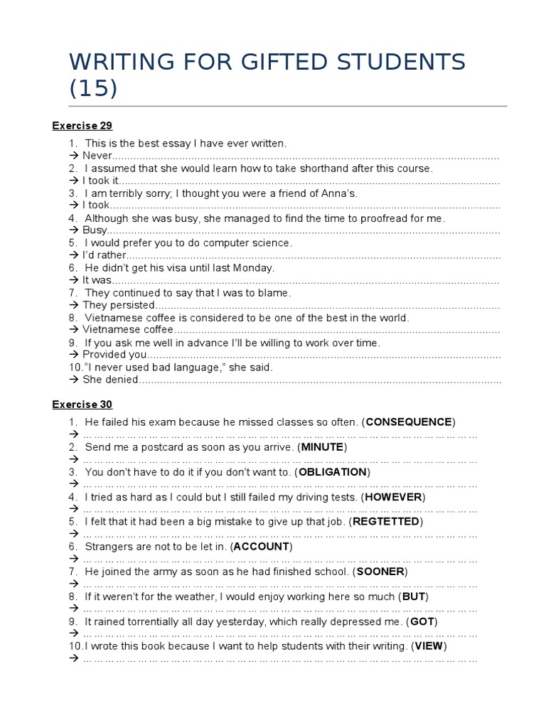 Writing for Gifted Students (15) | Test (Assessment) | Personal Growth