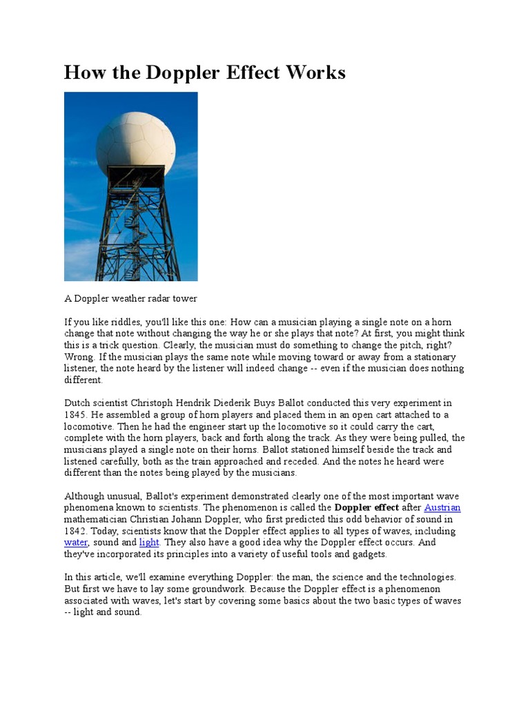 Exploring The Science And Applications Of The Doppler Effect | PDF ...
