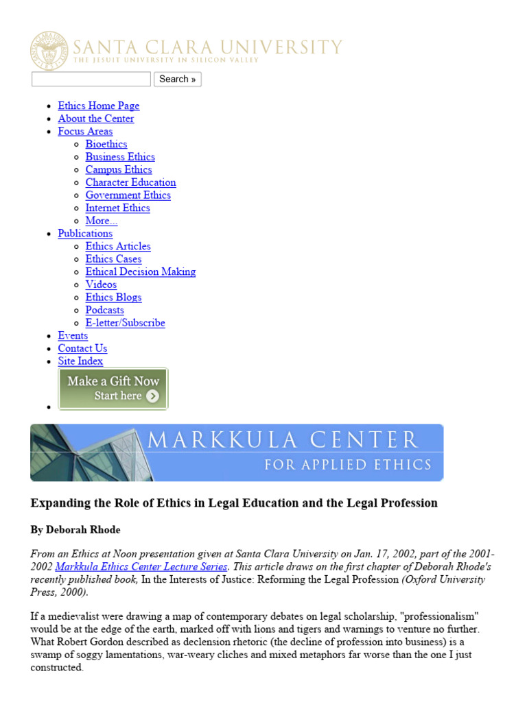 Ethics in Legal Education and The Legal Profession | PDF | Practice Of ...