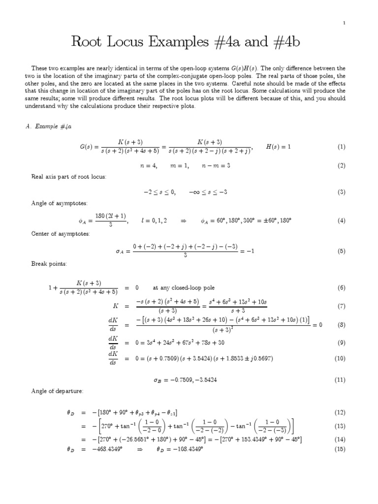 Root Locus Examples | PDF | Complex Number | Control Theory