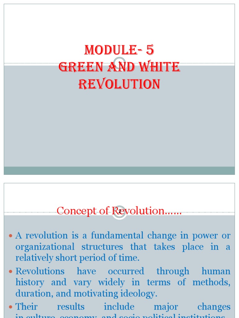 Green & White Revolution | PDF | Green Revolution | Natural Resource ...
