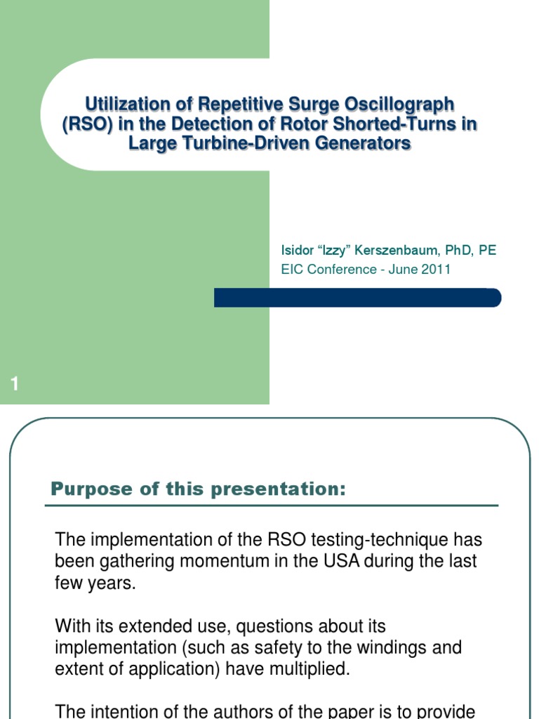 Utilization of Repetitive Surge Oscillograph (RSO) | PDF