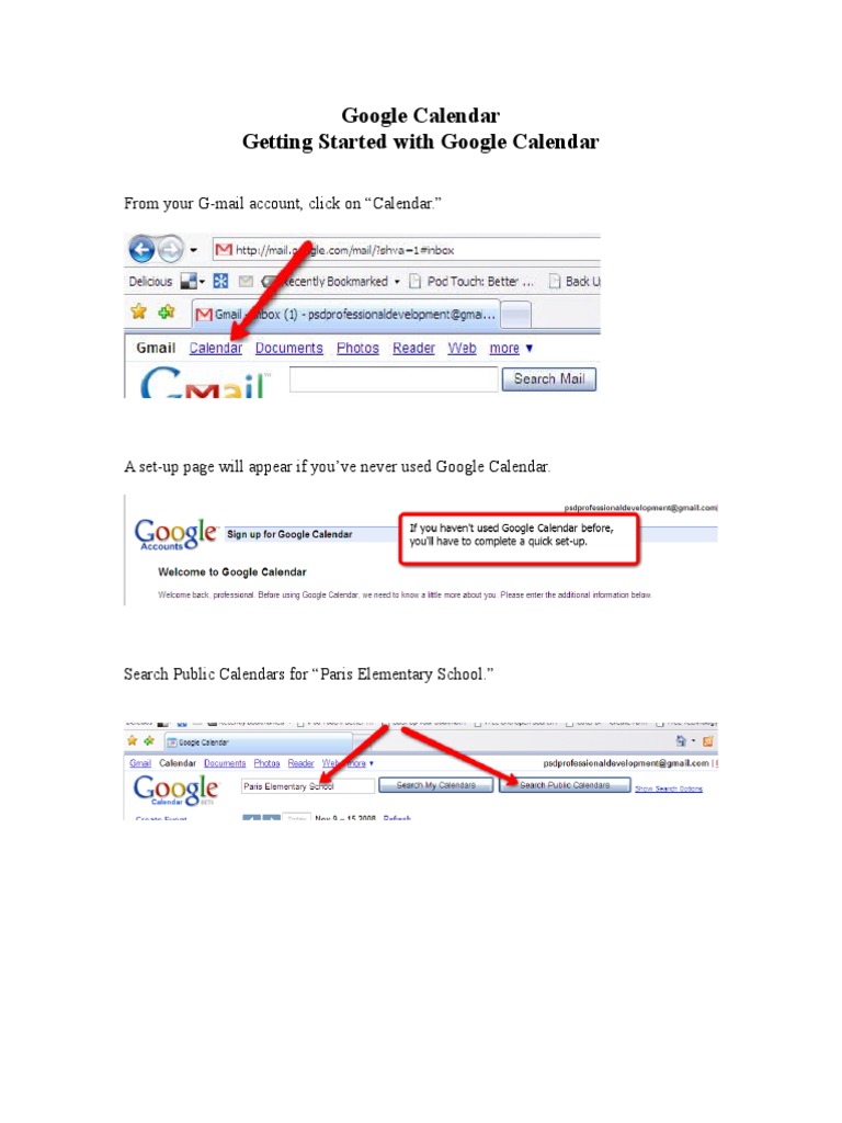 Getting Started With Google Calendar | PDF