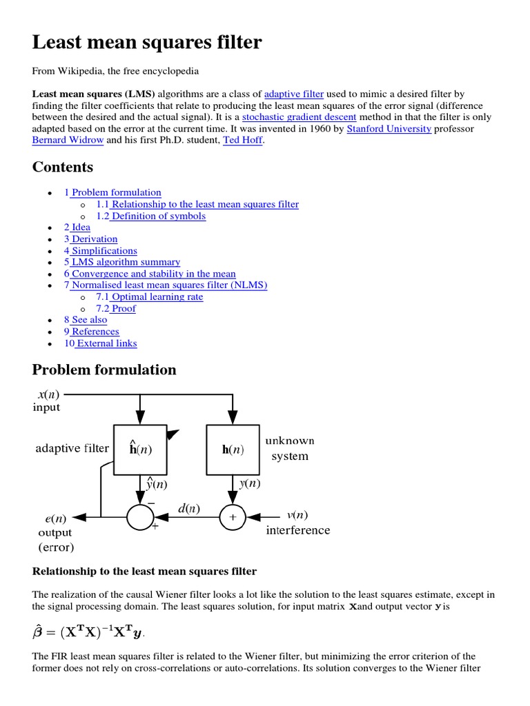 Lms Algorithm Pdf Signal Processing Algorithms