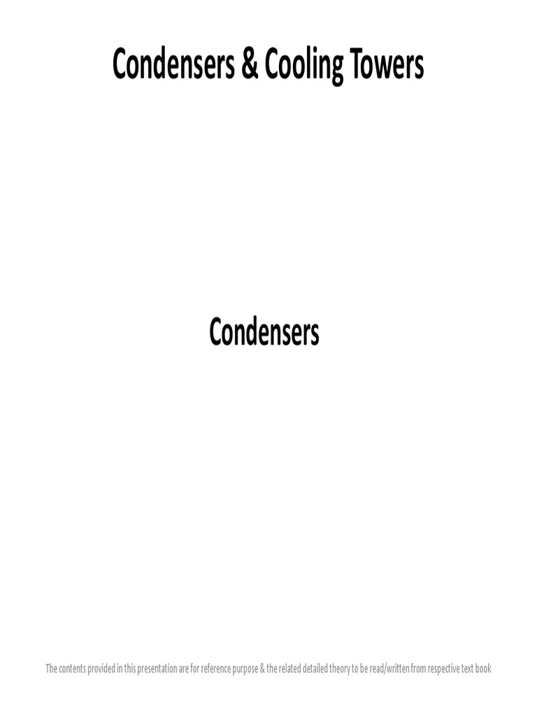 02 - Condensers & Cooling Towers PDF | PDF | Heat Exchanger | Air ...