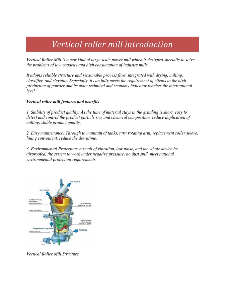 Vertical Roller Mill Working Principles | PDF | Mill (Grinding ...