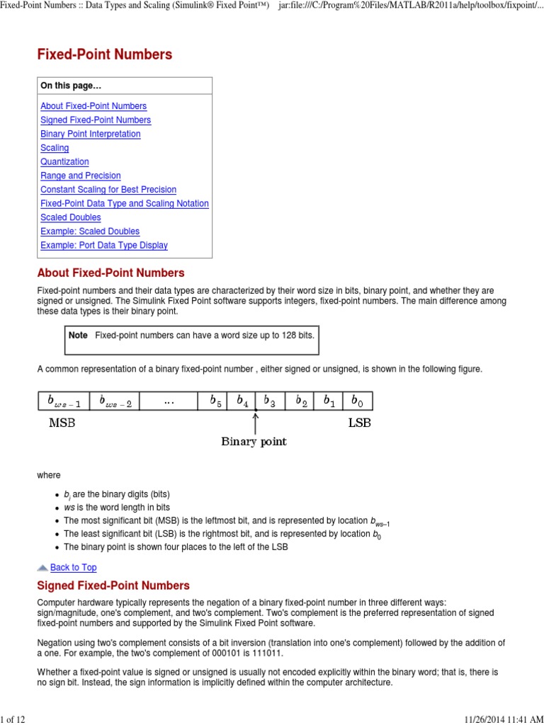 Fixed Point Numbers | PDF | Data Type | Theory Of Computation