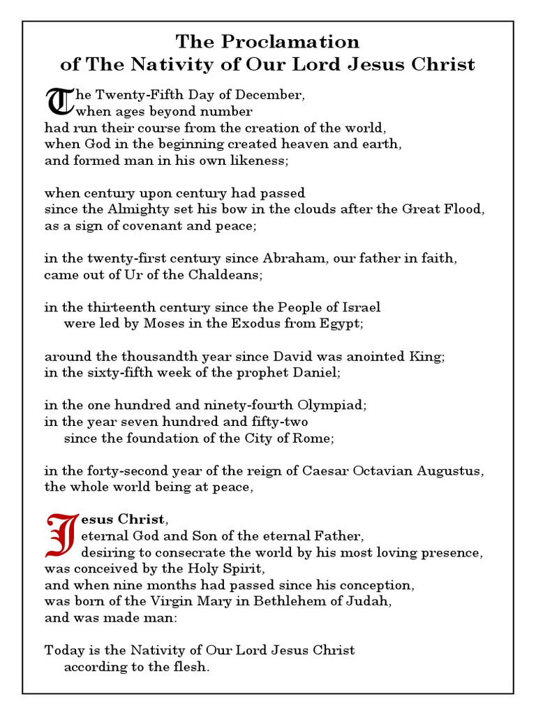 Christmas Proclamation - Kalenda | PDF