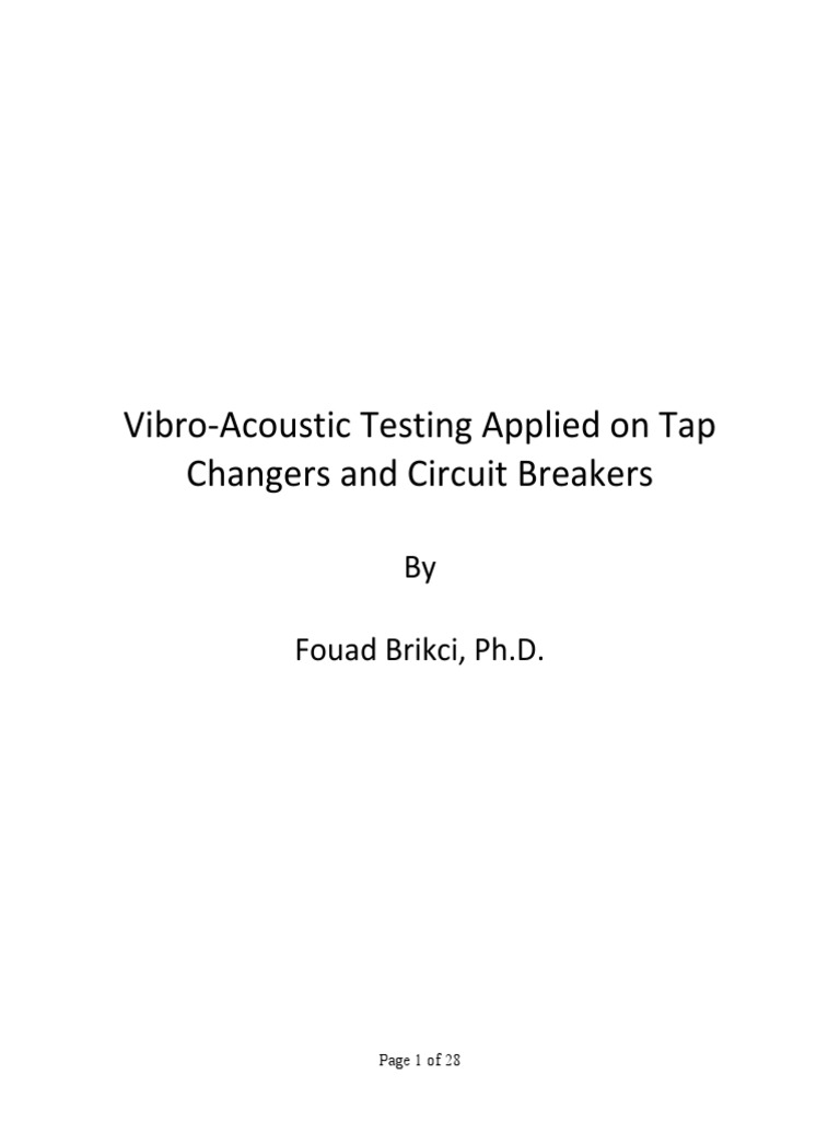 Vibro-Acoustic Testing Applied On Tap Changers and Circuit Breakers | PDF