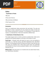Introduction To Hotel Operation | PDF | Inn | Hotel
