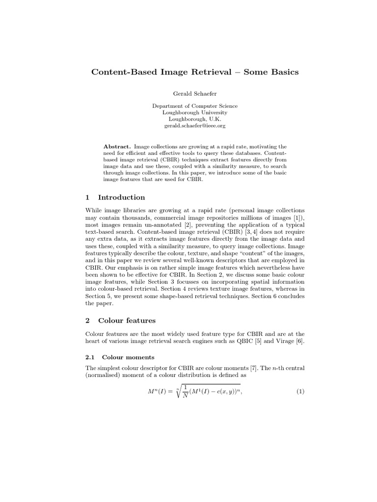 Content-Based Image Retrieval - Some Basics | PDF | Information ...