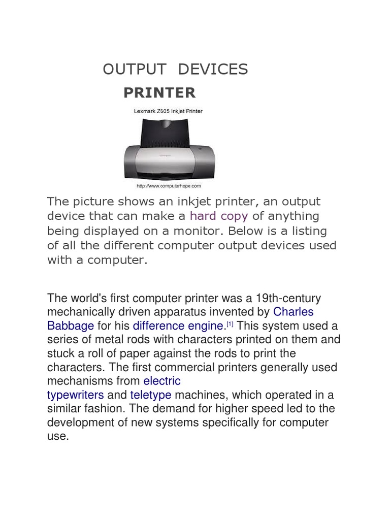 An Overview of Common Computer Output Devices: Printers, Projectors ...