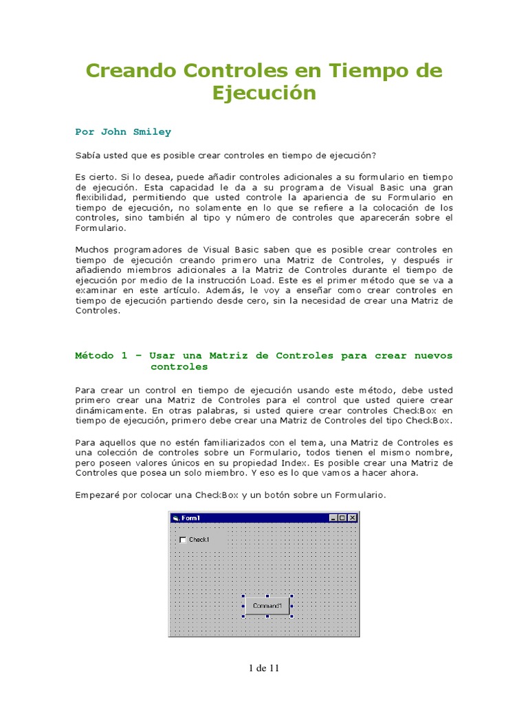 Como Crear Controles en Tiempo de Ejecucion | PDF | Básico | Point and Click