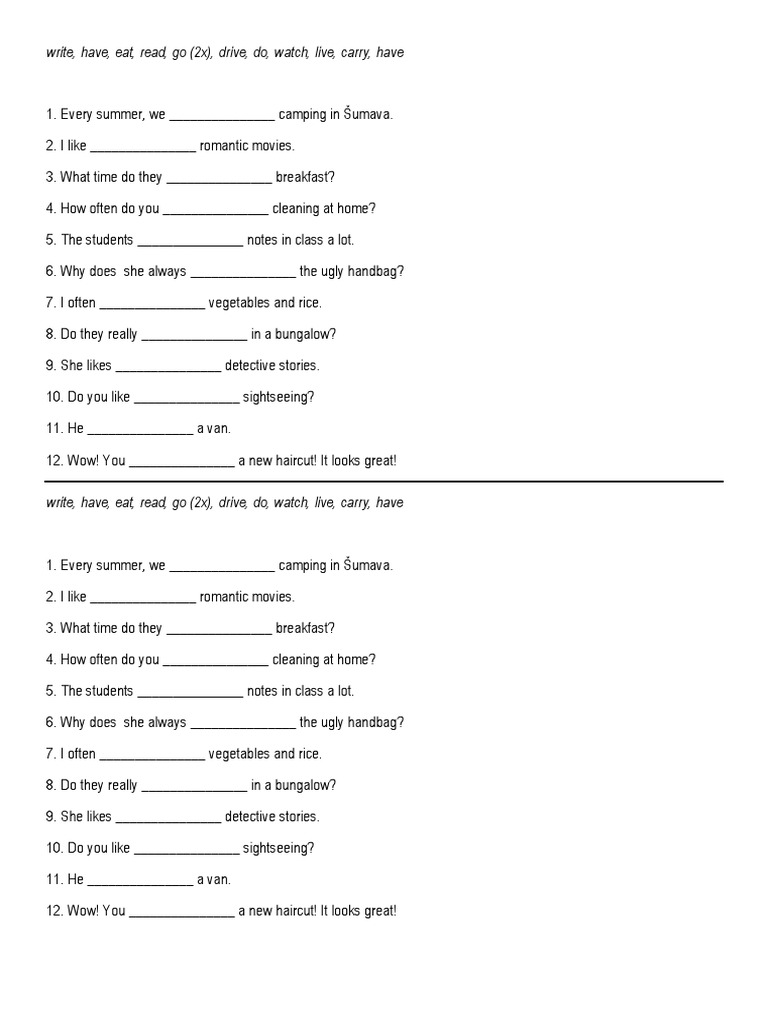 Verb Usage Practice Worksheet | PDF