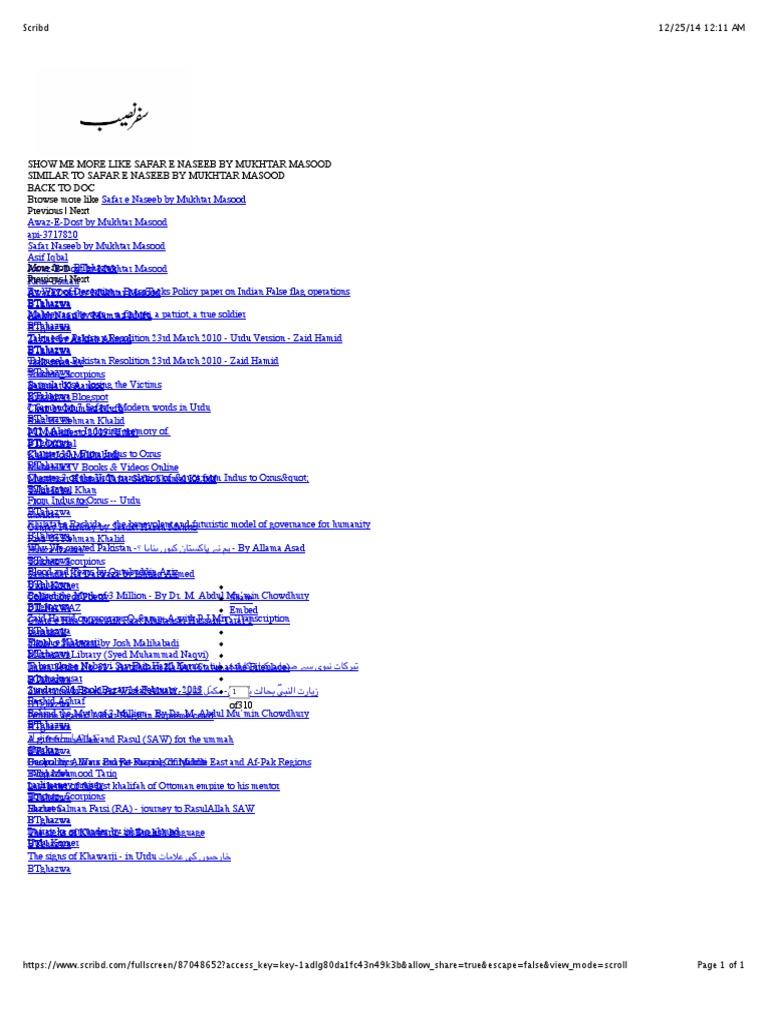 Show Me More Like Safar E Naseeb by Mukhtar Masood Similar To Safar E ...