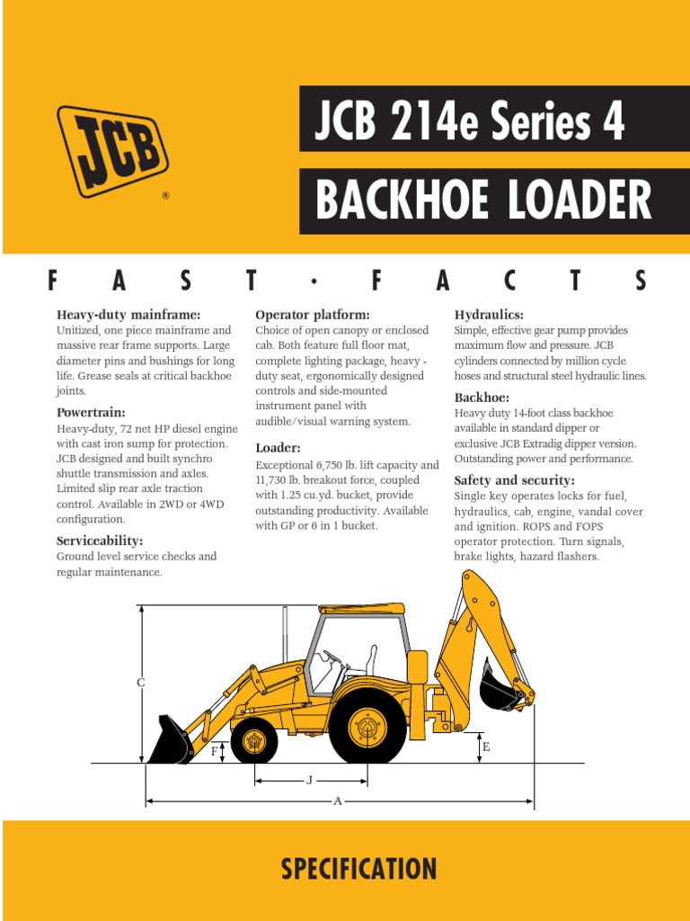 JCB 214e | PDF | Loader (Equipment) | Horsepower