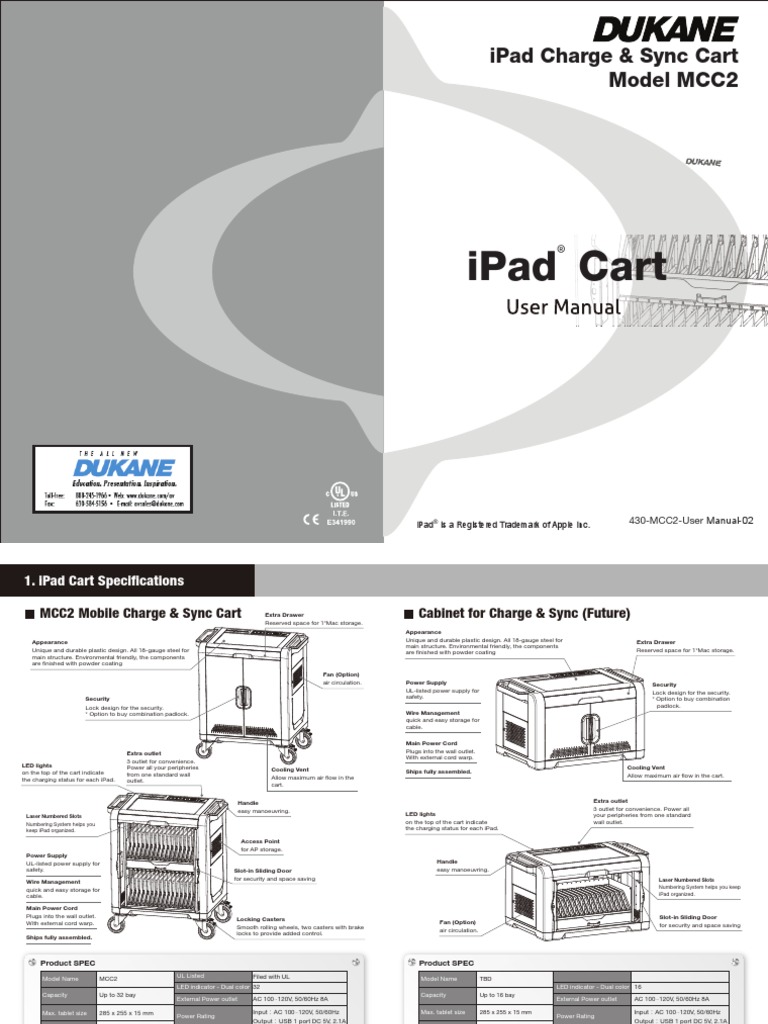Ipad Charge & Sync Cart Model Mcc2 | PDF | I Pad | I Tunes