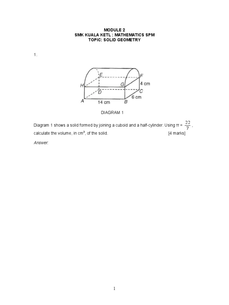 MODULE 2-Solid Geometry | PDF | Volume | Sphere