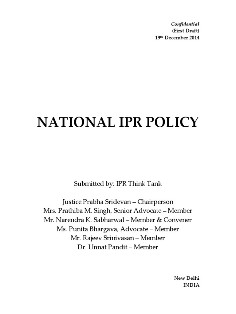 NAtional IPR Policy | PDF | Intellectual Property | Traditional Knowledge