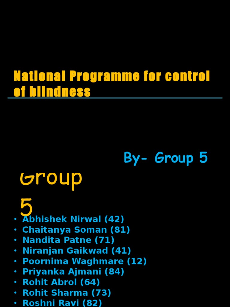 National Blindness Control Program Overview | PDF | Ophthalmology ...