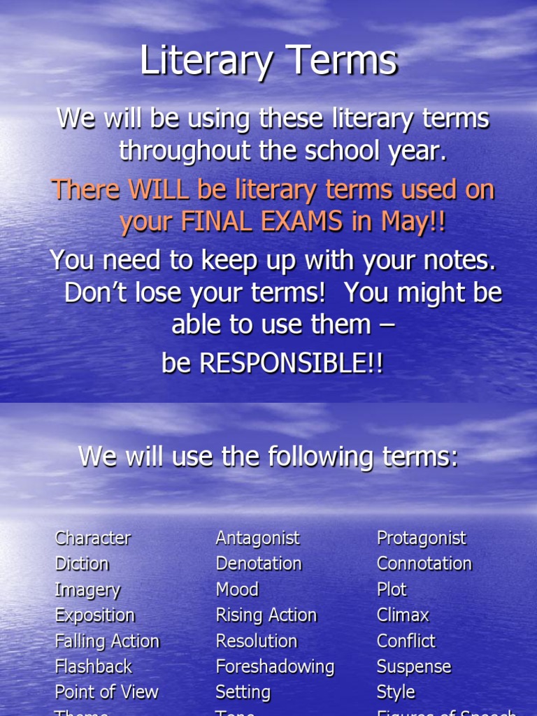 Essential Literary Terms for Students | PDF | Plot (Narrative) | Narration