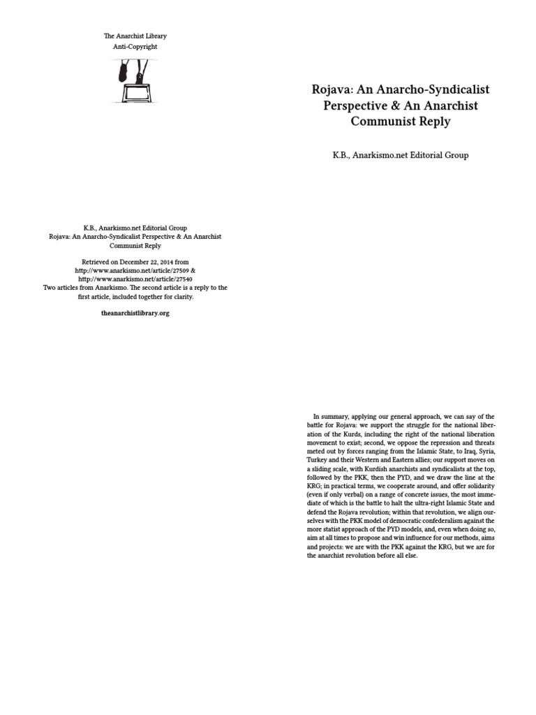 K B Anarkismo Net Editorial Group Rojava An Anarcho Syndicalist ...
