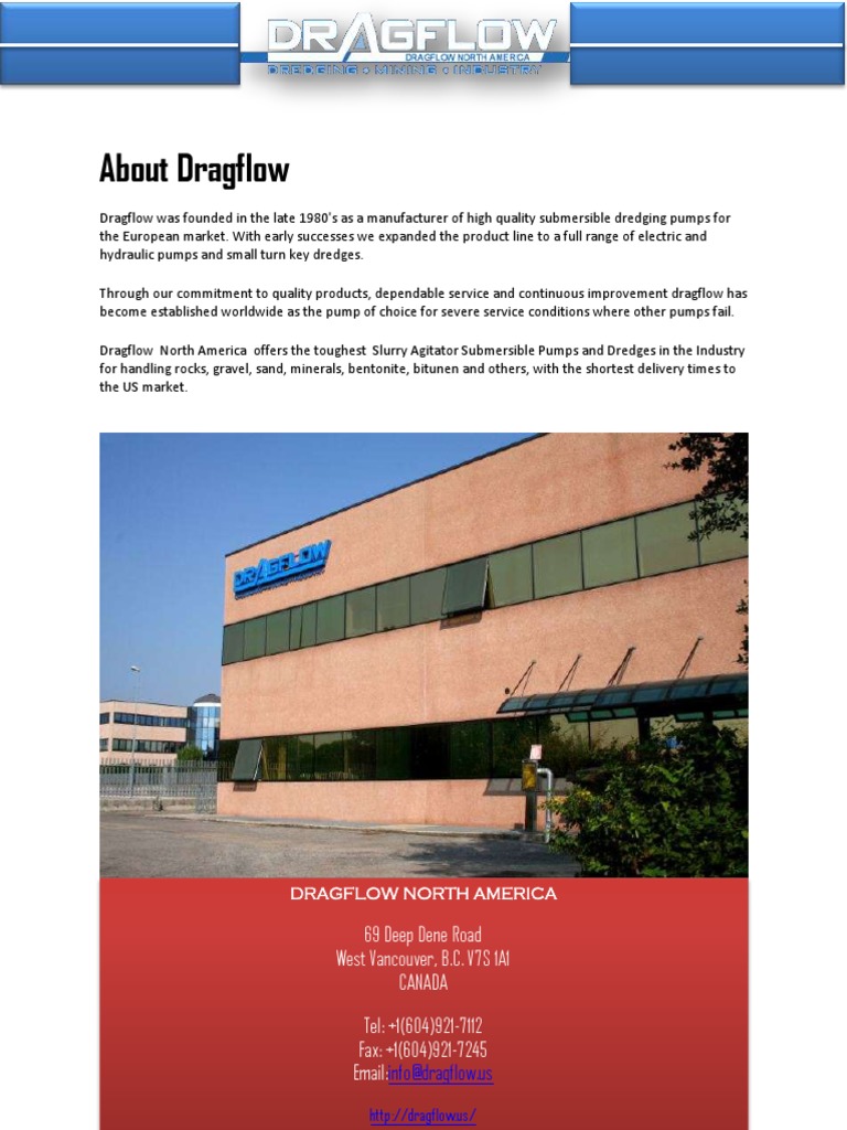 Dragflow Submersible Pumps Overview | PDF | Dredging | Pump