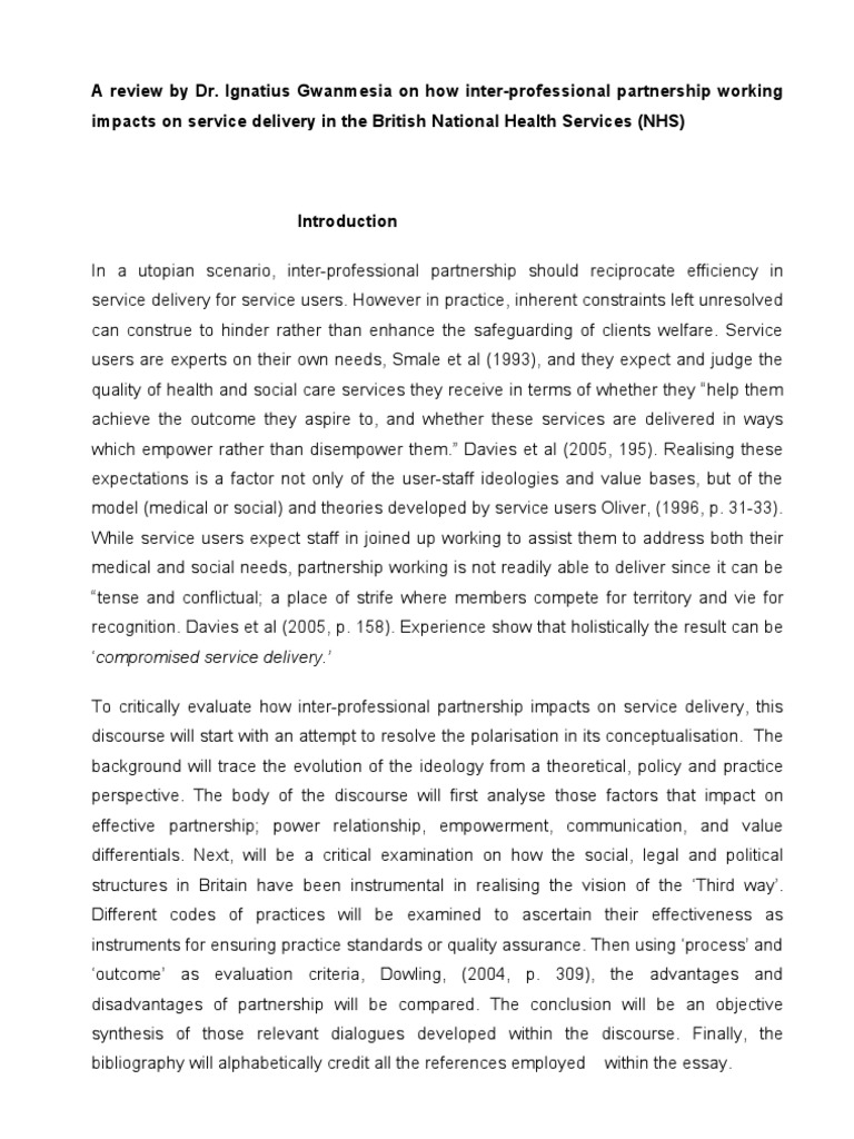 Partnership Working in The British NHS | PDF | Empowerment | Leadership