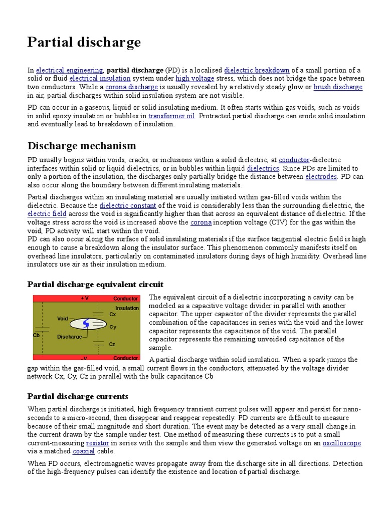 Partial Discharge | PDF | Electrical Breakdown | Electrical Components