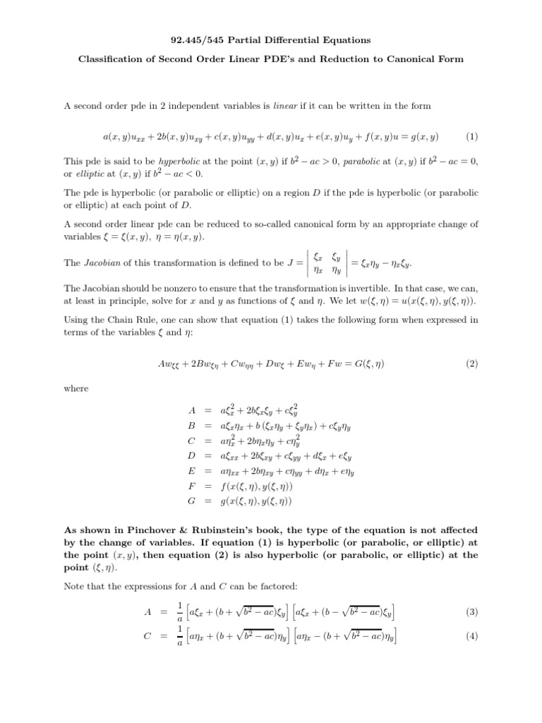 Classification | Partial Differential Equation | Equations