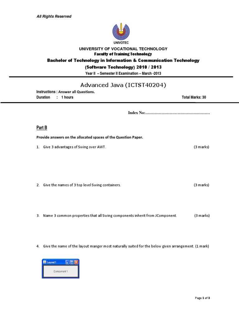 Advanced Java (ICTST40204) - PartB | PDF