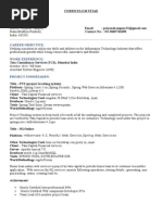 Capgemini Resume Template | PDF | Software | Computing