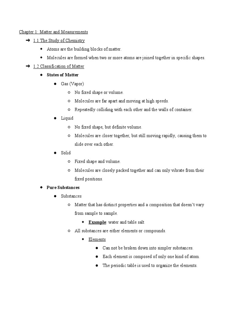 Chemistry Textbook Outline - Chapter 1 | PDF | Significant Figures ...