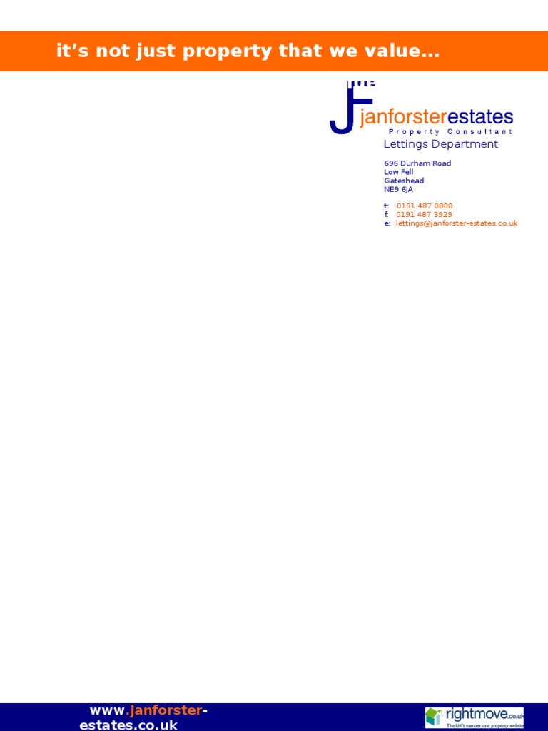 Lettings Department Contact Information | PDF