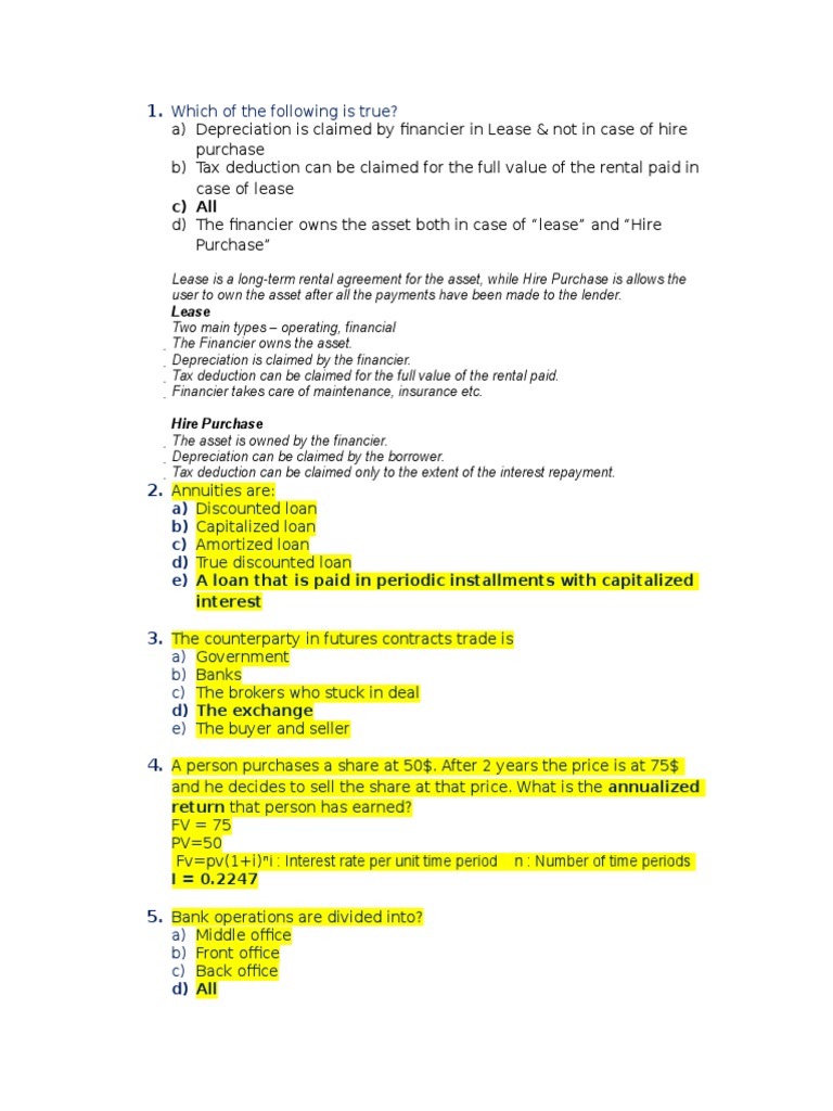 BFS L0 Ques | PDF | Loans | Mortgage Loan