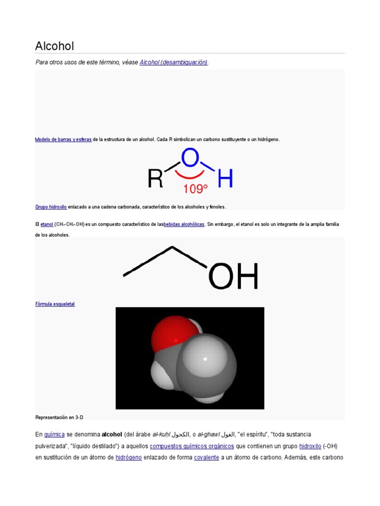 Alcohol | PDF | Alcohol | Compuestos orgánicos