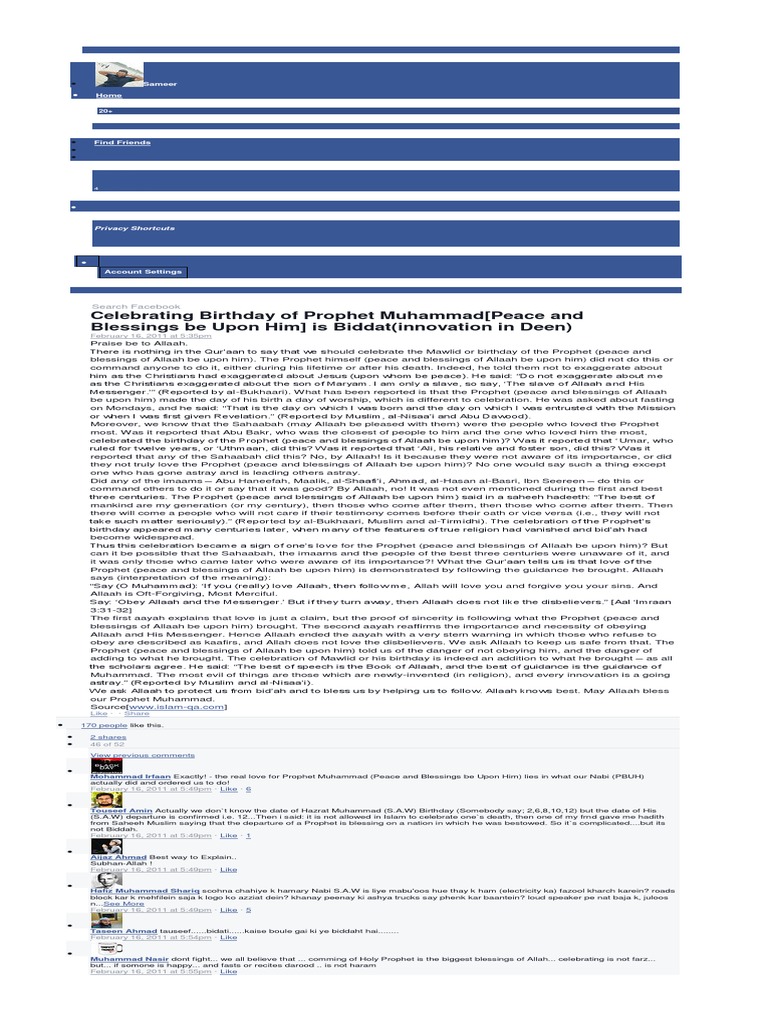 Celebrating Birthday of Prophet | PDF | Muhammad | Prophets And ...