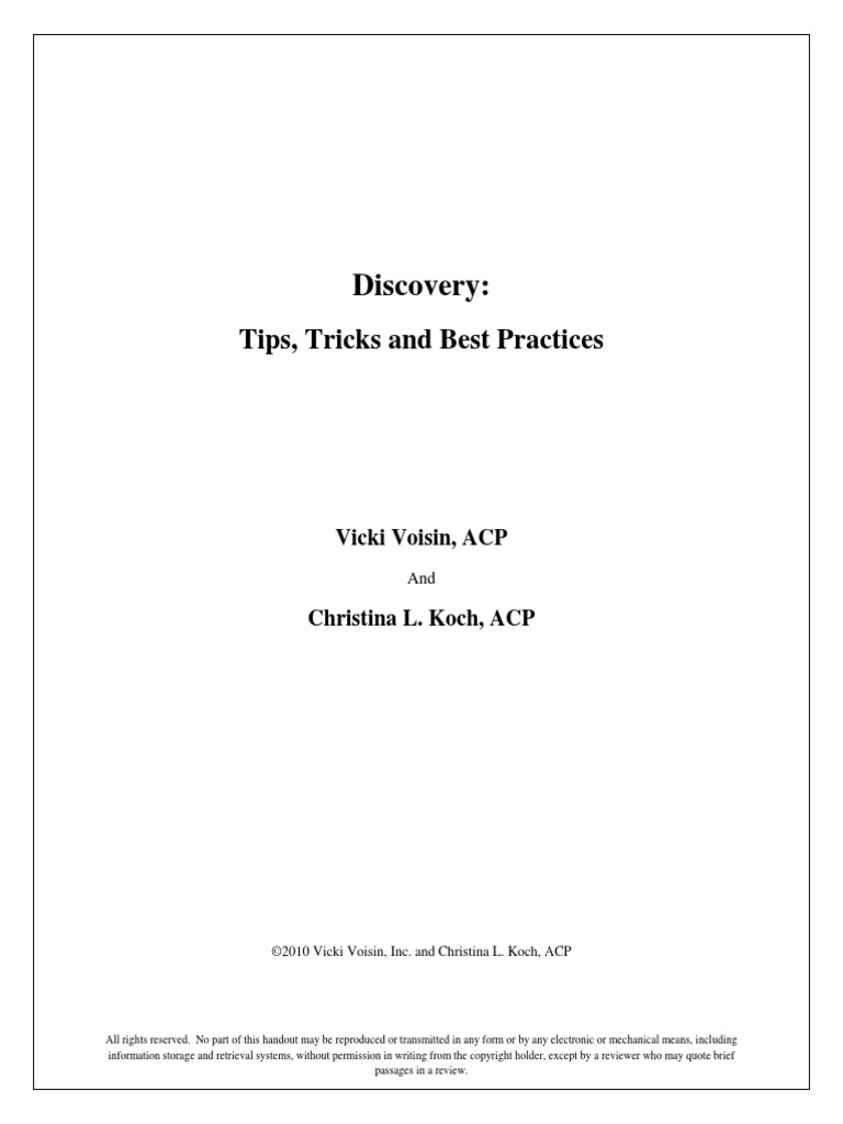Discovery Handout | PDF | Deposition (Law) | Paralegal